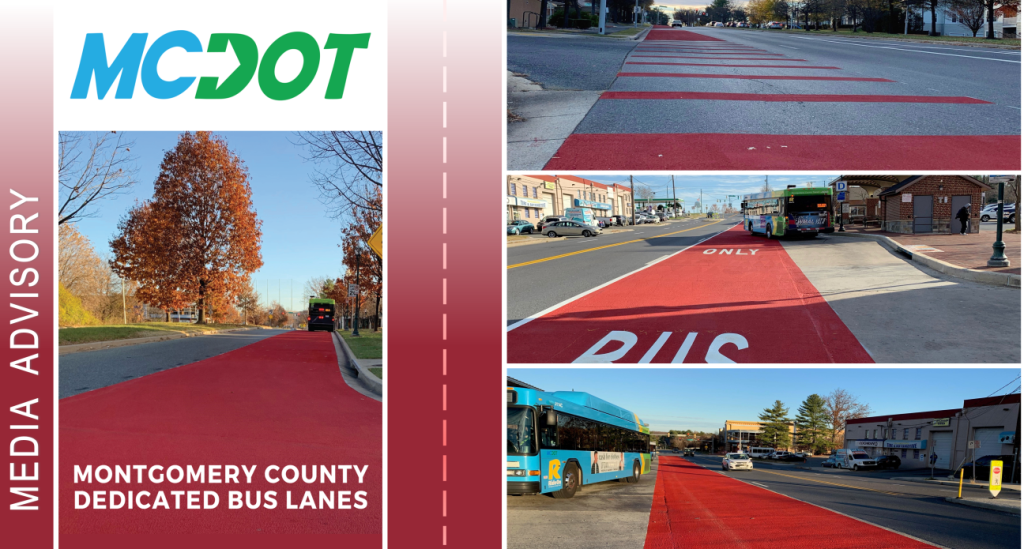 MCDOT Introduces Dedicated Bus Lanes on Monday, Dec. 13, in Germantown