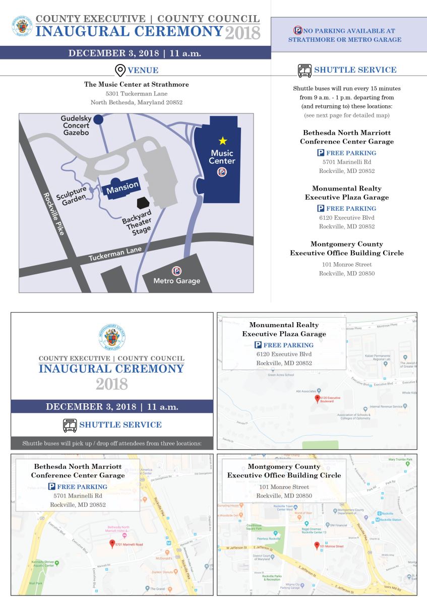 Inauguration Information - Montgomery County, MD